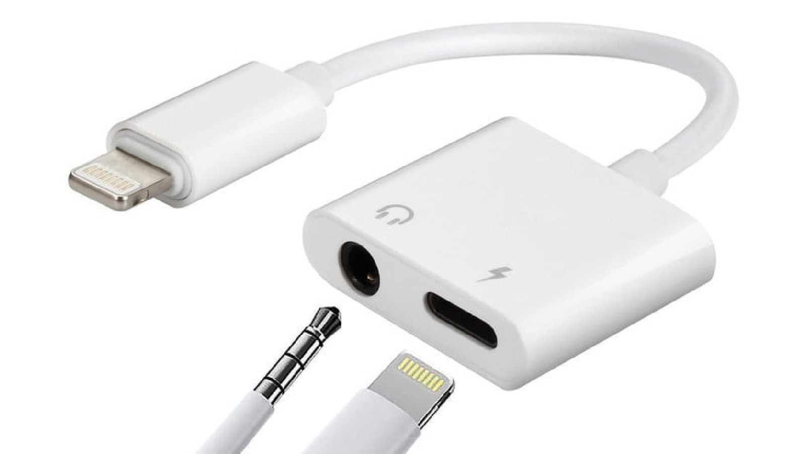 BatteryMate 2 in 1 iPhone to 3.5mm Splitter, Adapter to AUX Headphone ...