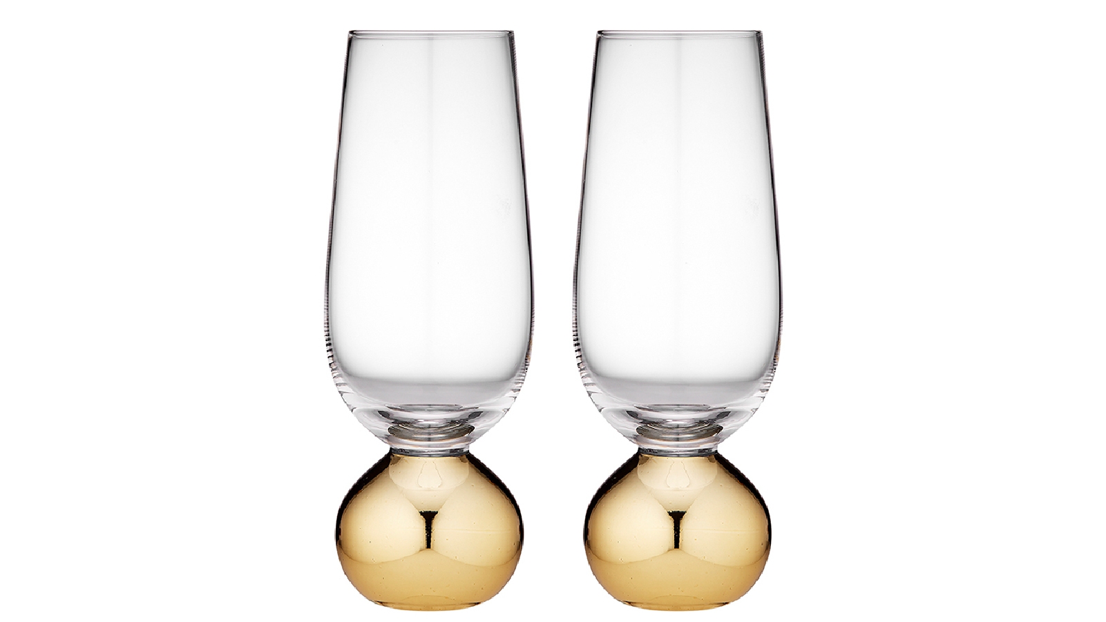 Tempa 2-Piece Astrid Champagne Glass - Gold | Harvey Norman
