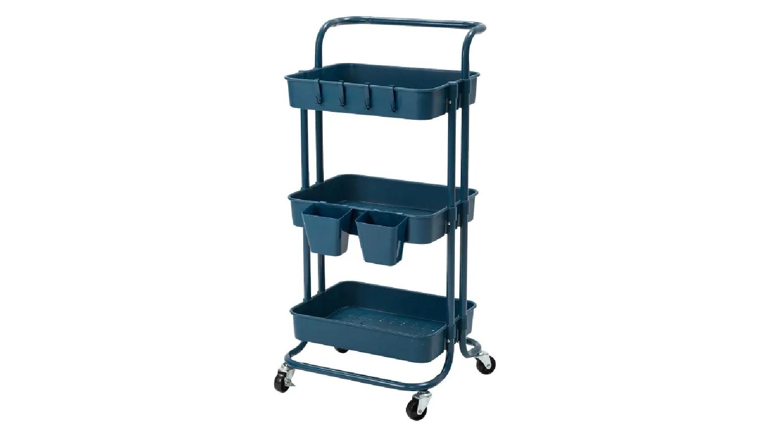 Kandoka 3 Tier Trolley Storage Cart with Swivel - Blue | Harvey Norman