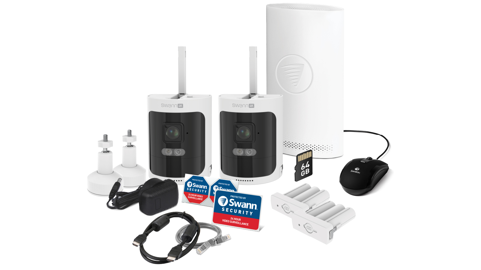 Swann AllSecure4K Wireless Security Kit with 2 x Wire-Free Cameras & NVR Tower | Harvey Norman