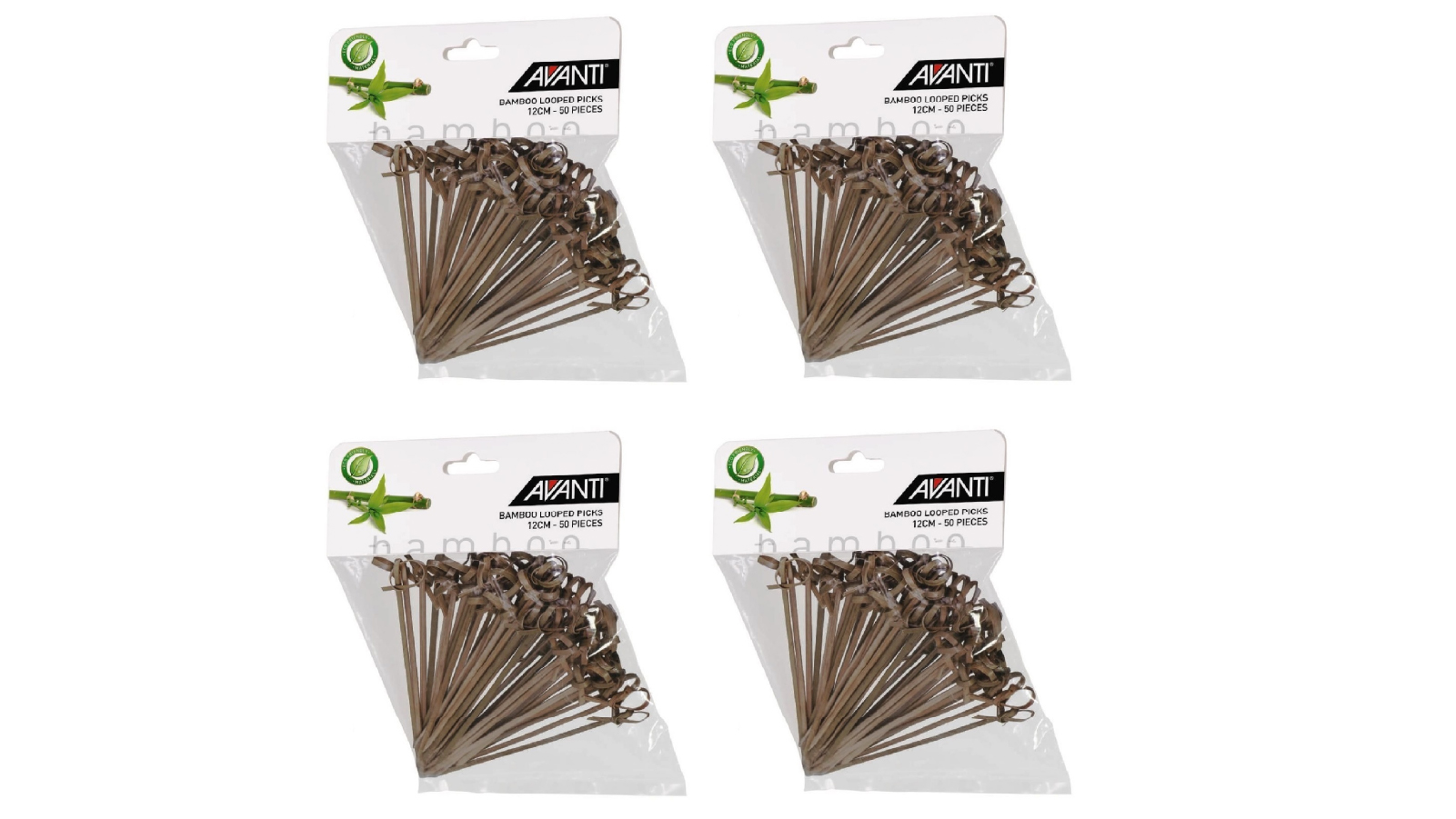 Avanti 200 Pack of Bamboo Looped Picks - 12cm | Harvey Norman