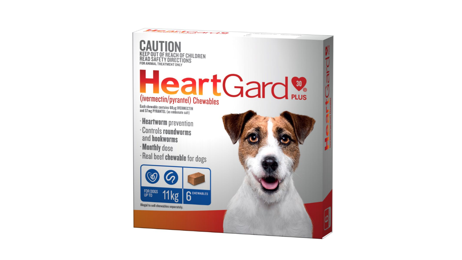 Heartgard Plus WHGDPB6 Pack of 6 Flea Tick and Worming Treatment for ...