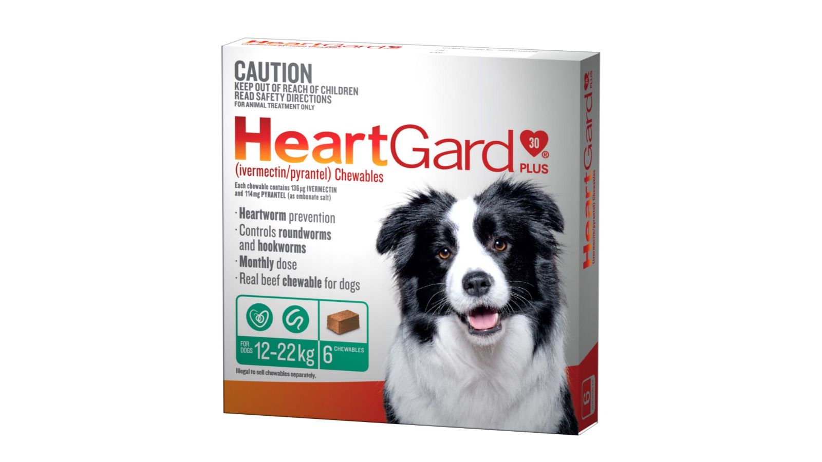 Heartgard Plus WHGDPG6 Pack of 6 Flea Tick and Worming Treatment for ...