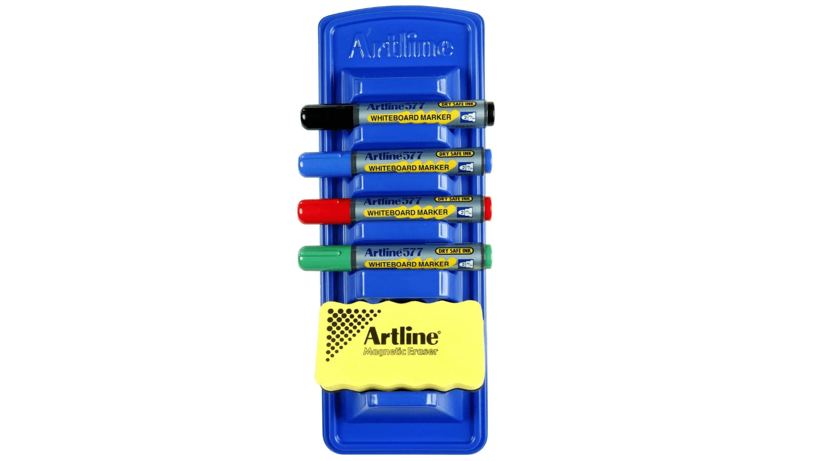 Artline 577 Whiteboard Markers Eraser Mount Caddy Starter Kit | Harvey ...