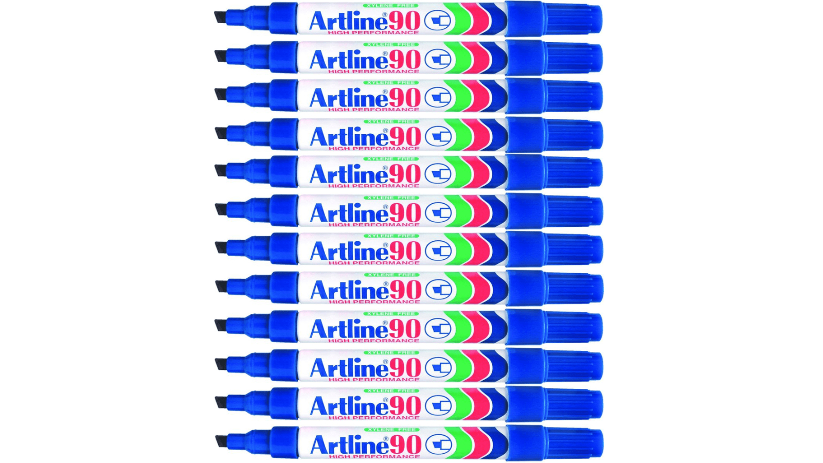Artline Box of 12 Chisel Tip 90 Permanent Marker - Blue | Harvey Norman
