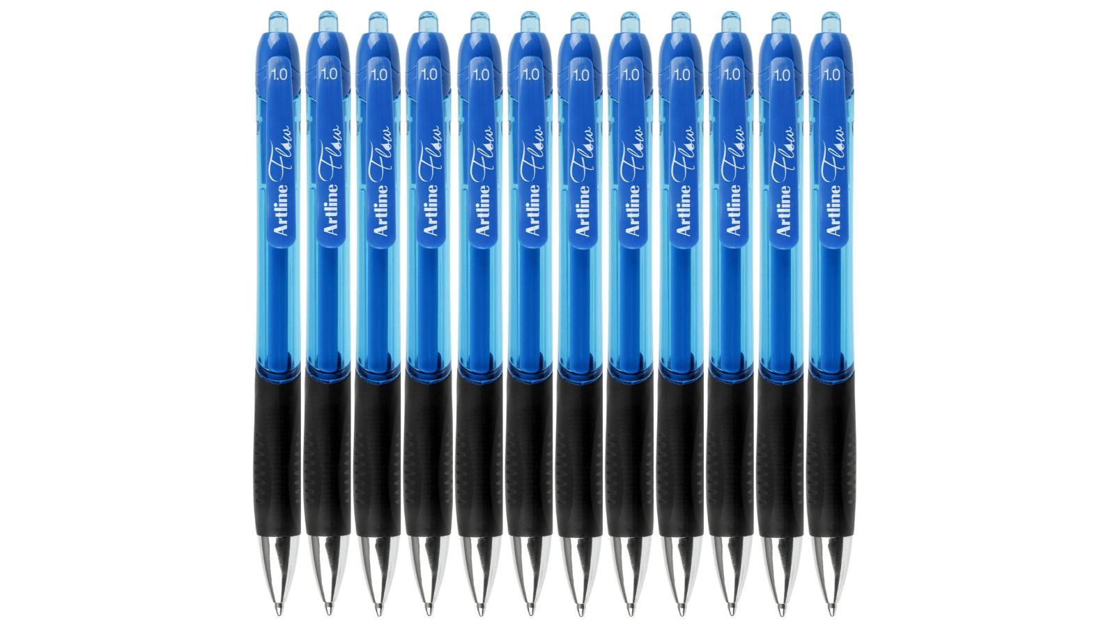 Artline Box of 12 Flow Retractable Ballpoint Pen - Blue | Harvey Norman