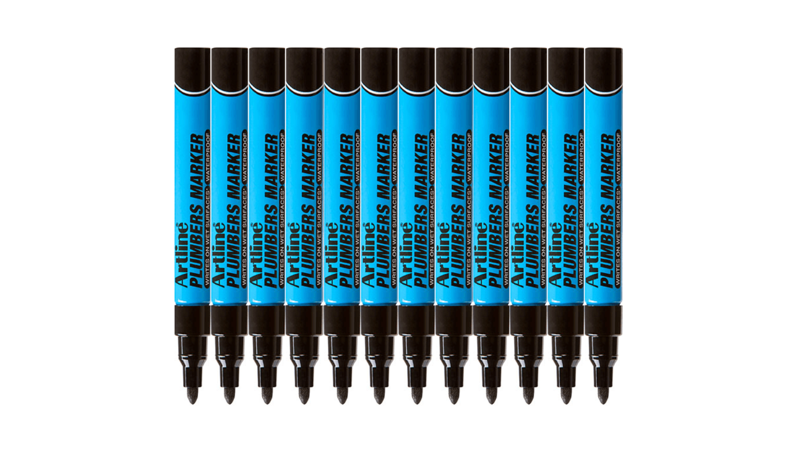 Artline 12 Piece Plumbers Permanent Marker Waterproof - Black | Harvey ...