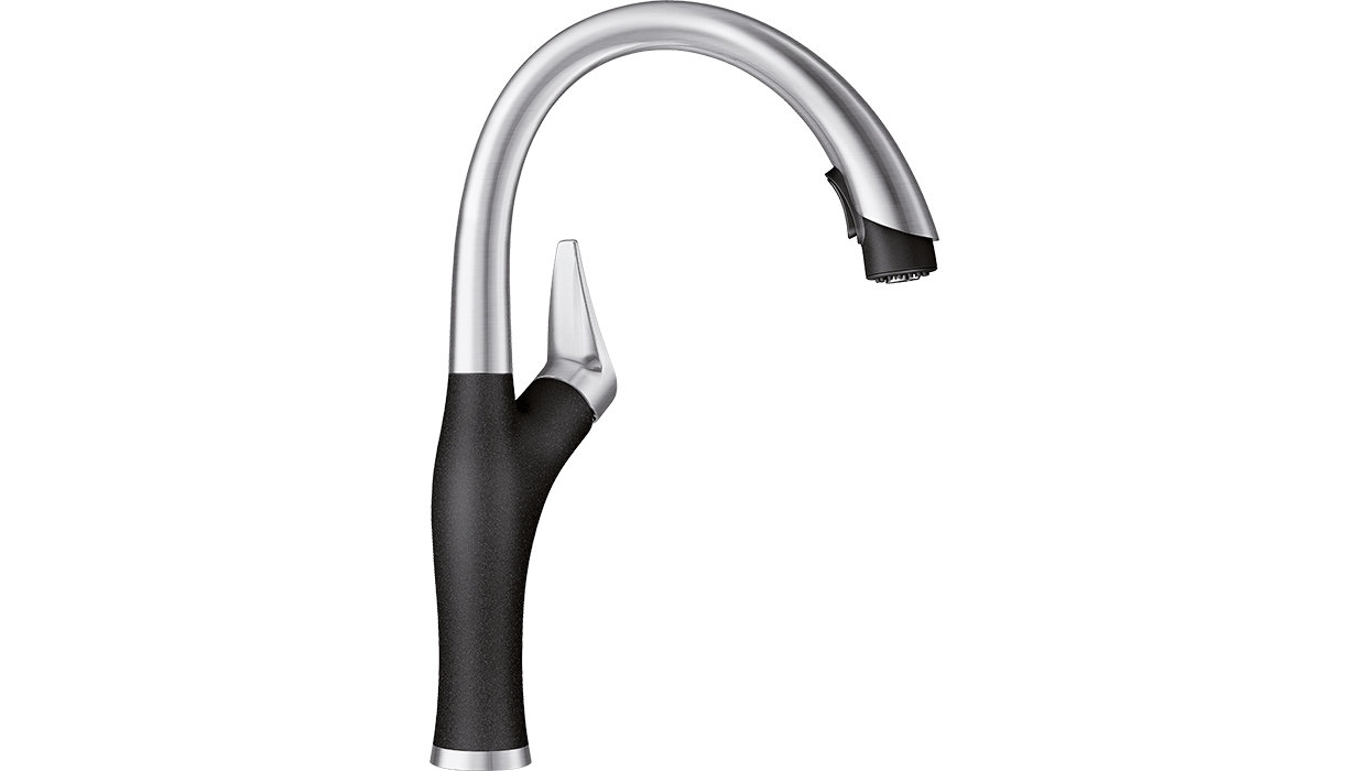 Blanco Artona-S Silgranit High Arch Pull Down Tap - Anthracite/Chrome ...