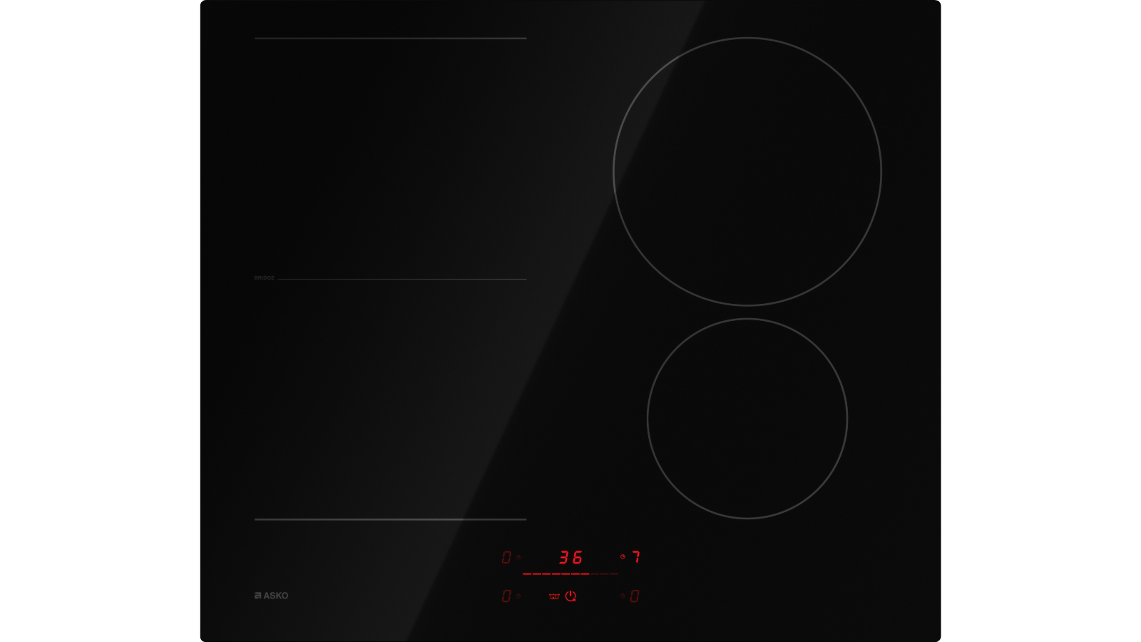 Asko 60cm 4 Zone Bridge Induction Cooktop - Black | Harvey Norman