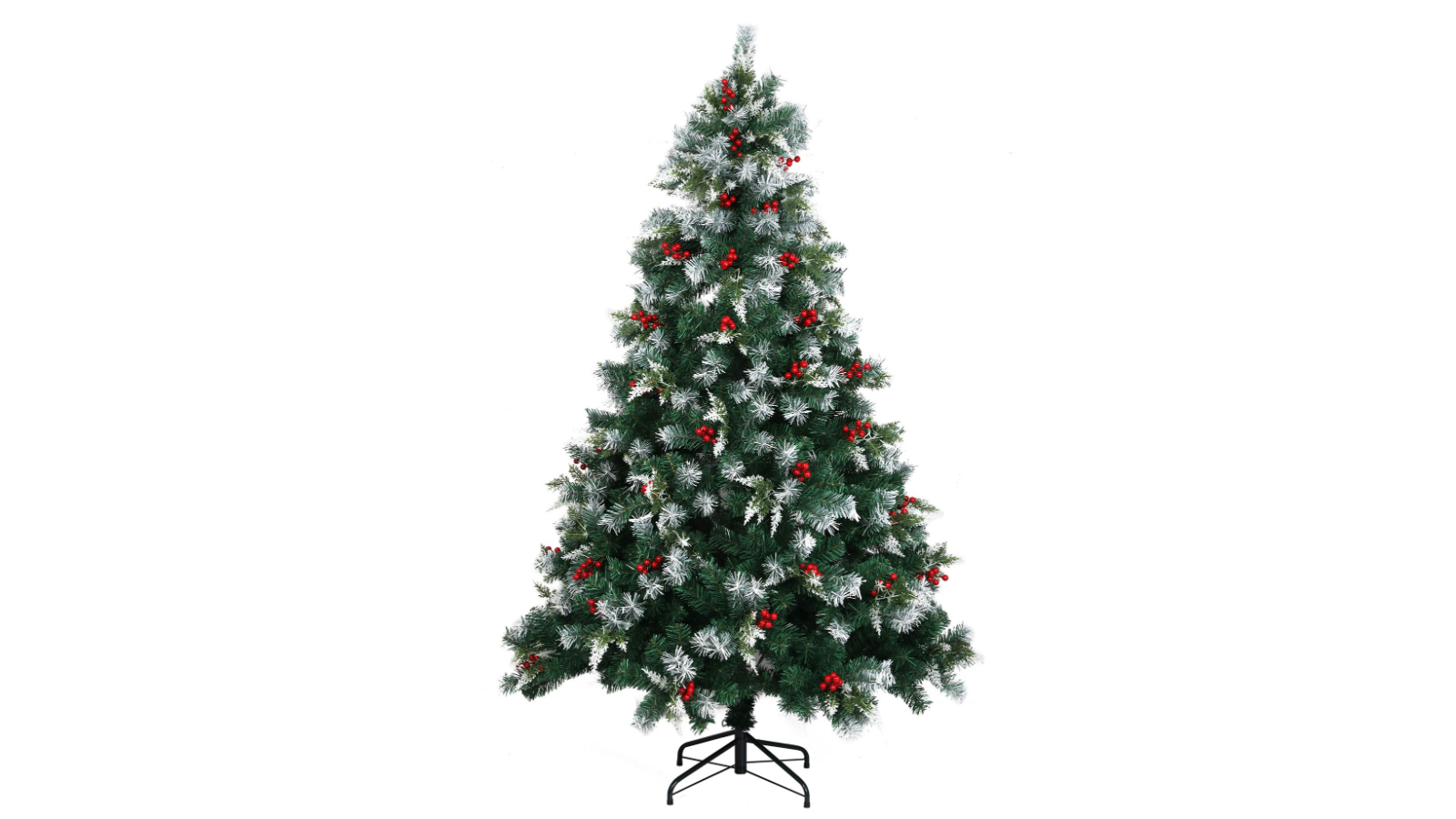 Santaco 550 Tip Artificial Hinged Christmas Tree with Cones and Berries ...