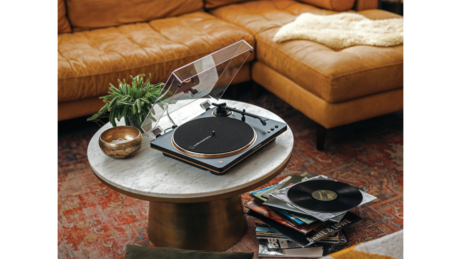Audio-Technica Turntable with Bluetooth - Black/Bronze | Harvey Norman