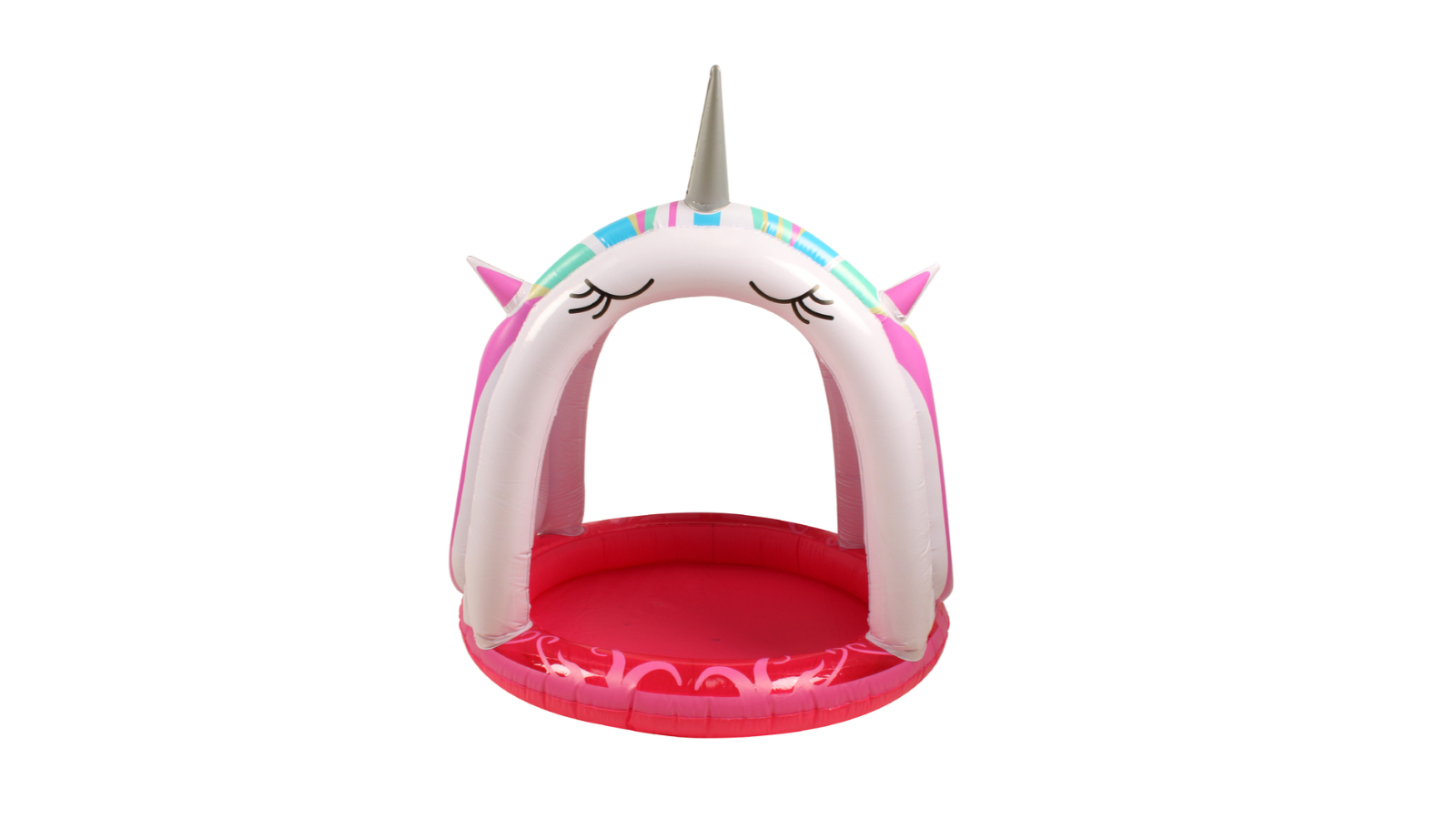 Airtime Kids Unicorn Paddling Pool with Canopy - White/Pink | Harvey Norman