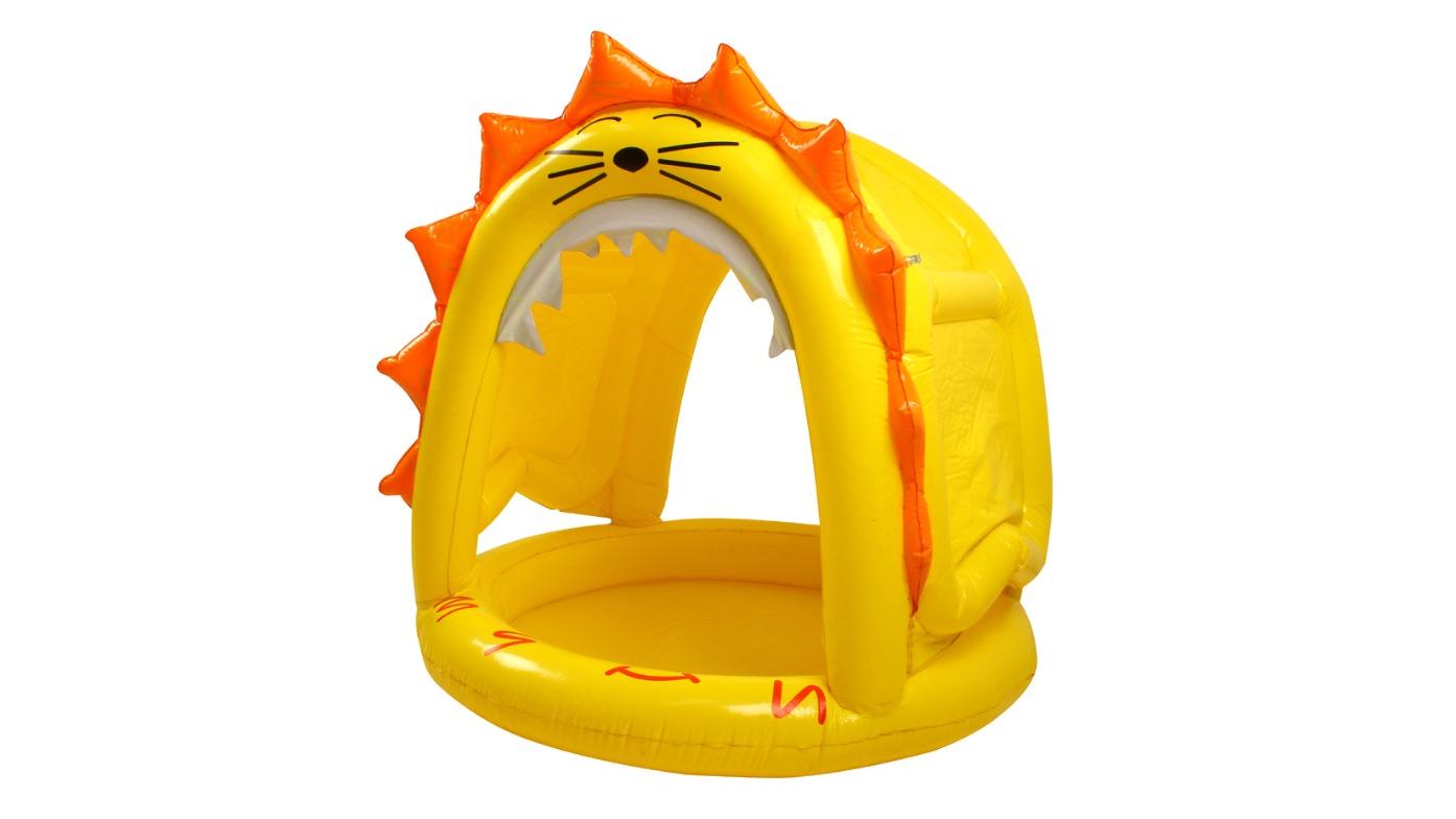Airtime Lion Paddling Pool with Canopy - Yellow/Orange | Harvey Norman