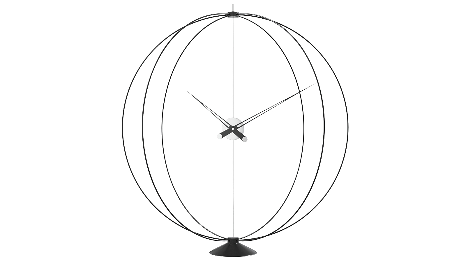 Mclocks Atom 90 Chrome Black Ground Clock | Harvey Norman