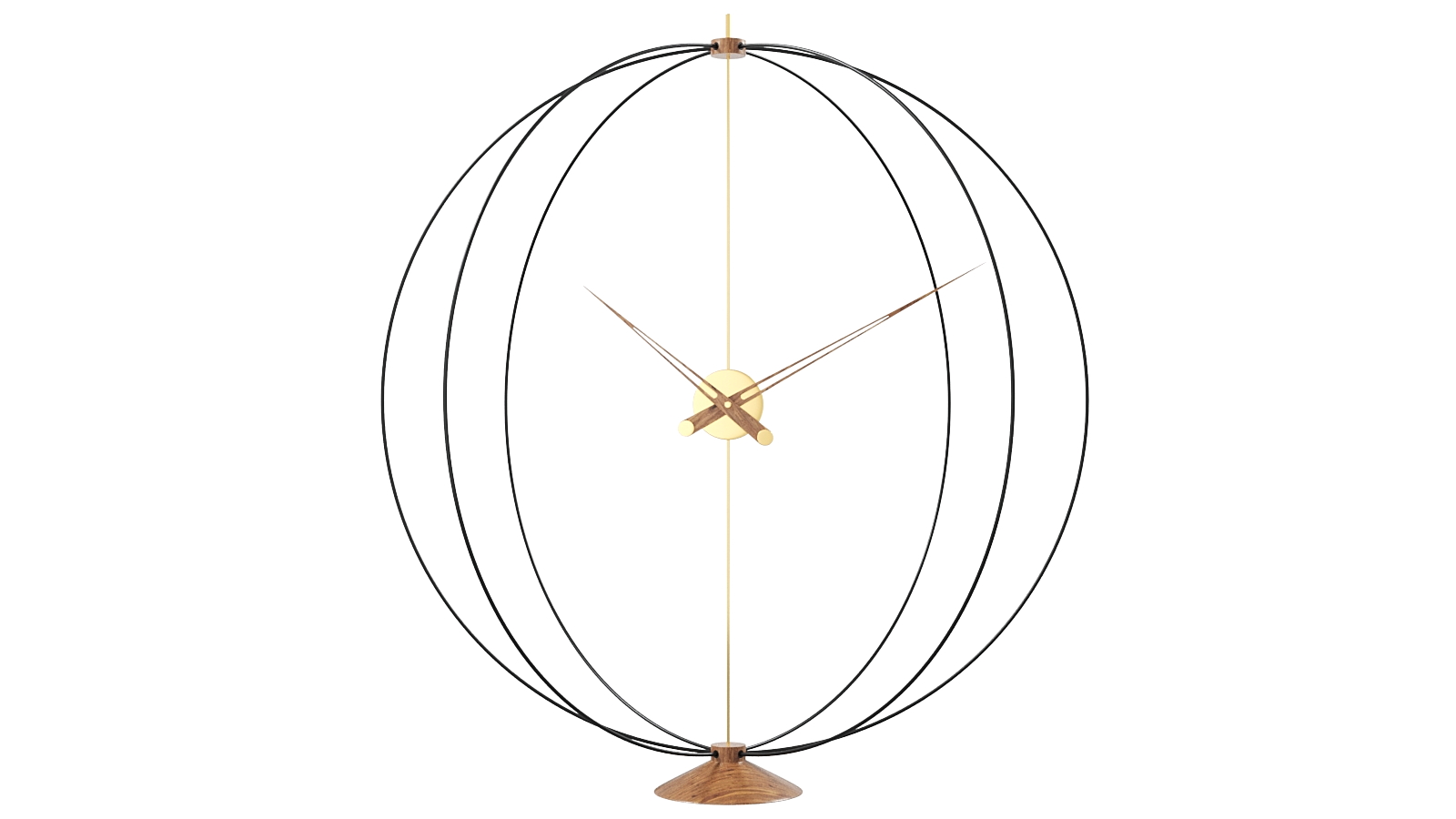 Mclocks Atom 90 Walnut Gold Ground Clock | Harvey Norman