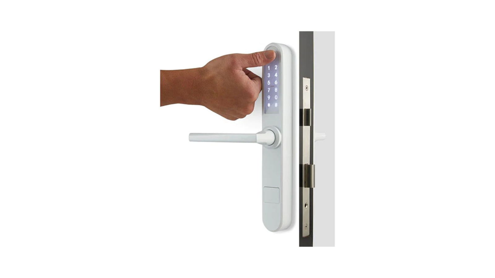 Auslock Slim Series Stainless Smart Lock - Black | Harvey Norman