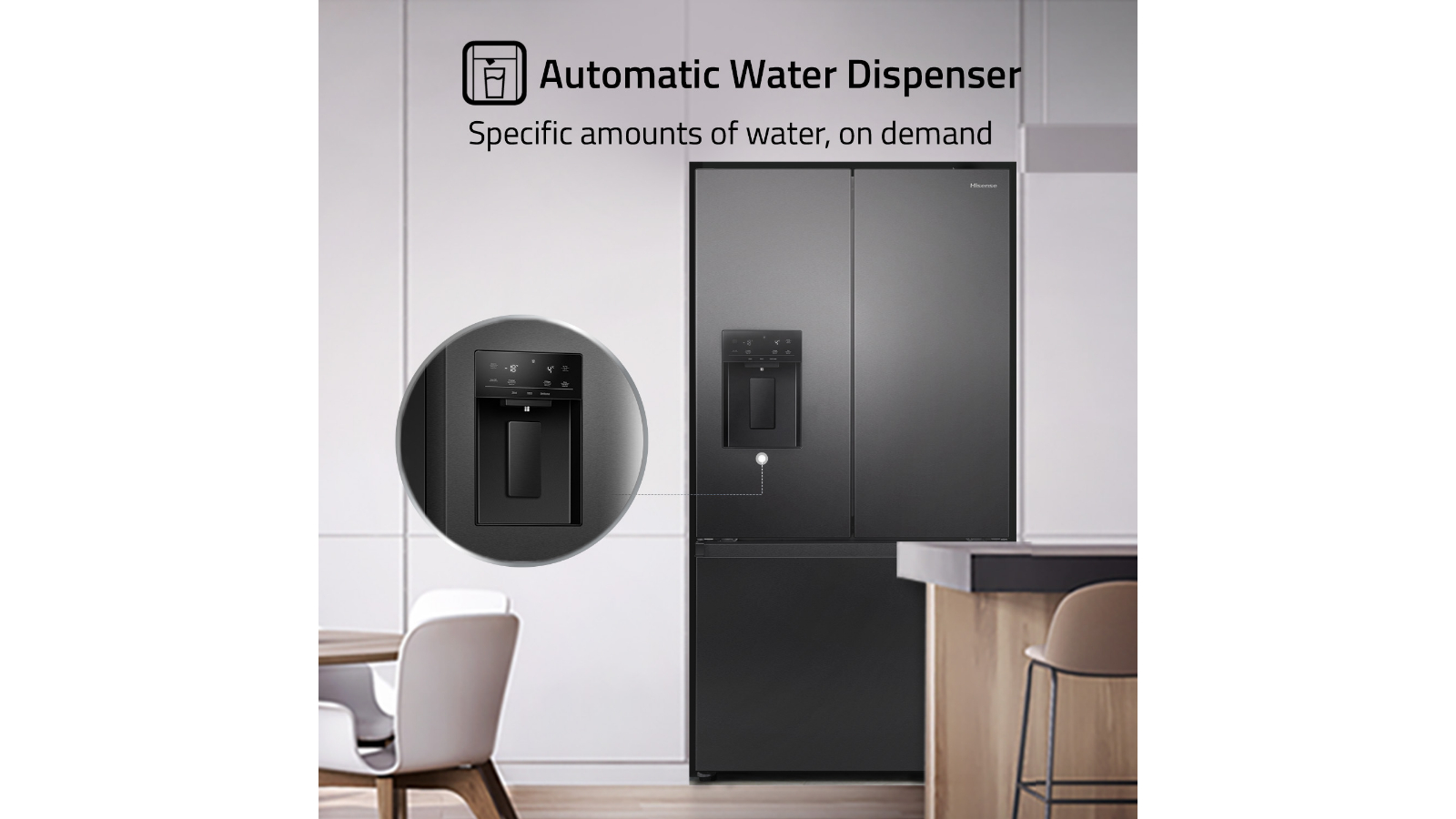 Hisense Pureflat French Door Dark Steel 634L | Harvey Norman