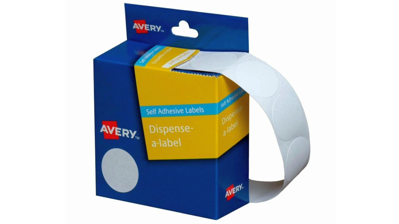 Avery Roll 550 Hand Writeable Dispenser Dot Sticker - White | Harvey Norman