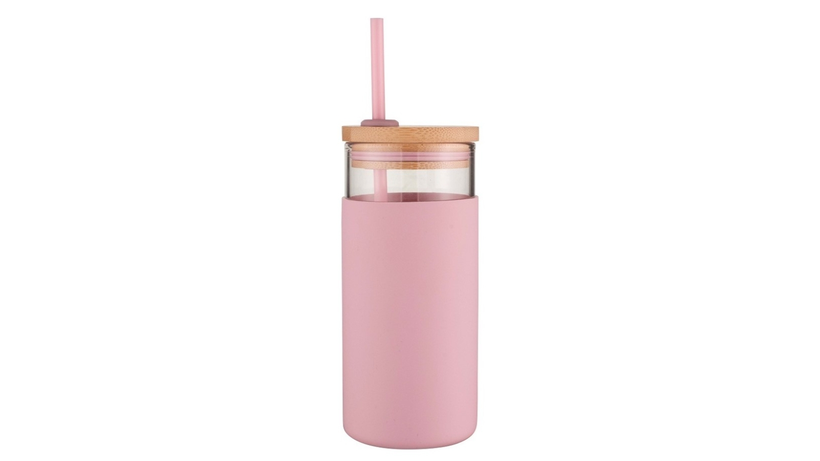 Avanti Glass Smoothie Tumbler with Straw 500ml - Pink | Harvey Norman