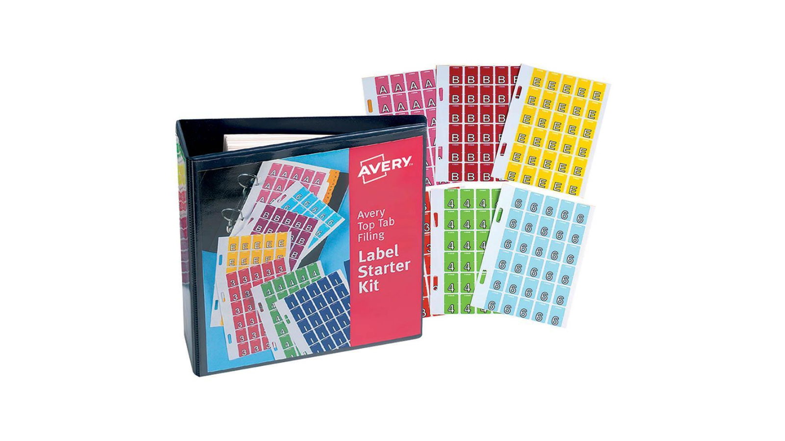 Avery 43300 Pack of 120 Label Starter Kit Top Tab Colour Code - 2 x 3cm ...