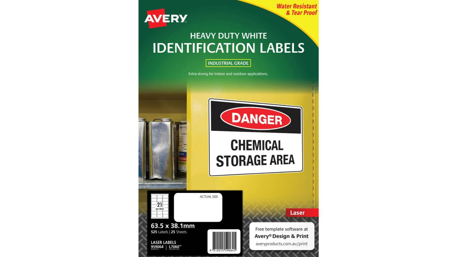 Avery 959064 25 Sheet L7060 Heavy Duty Laser Label - White | Harvey Norman