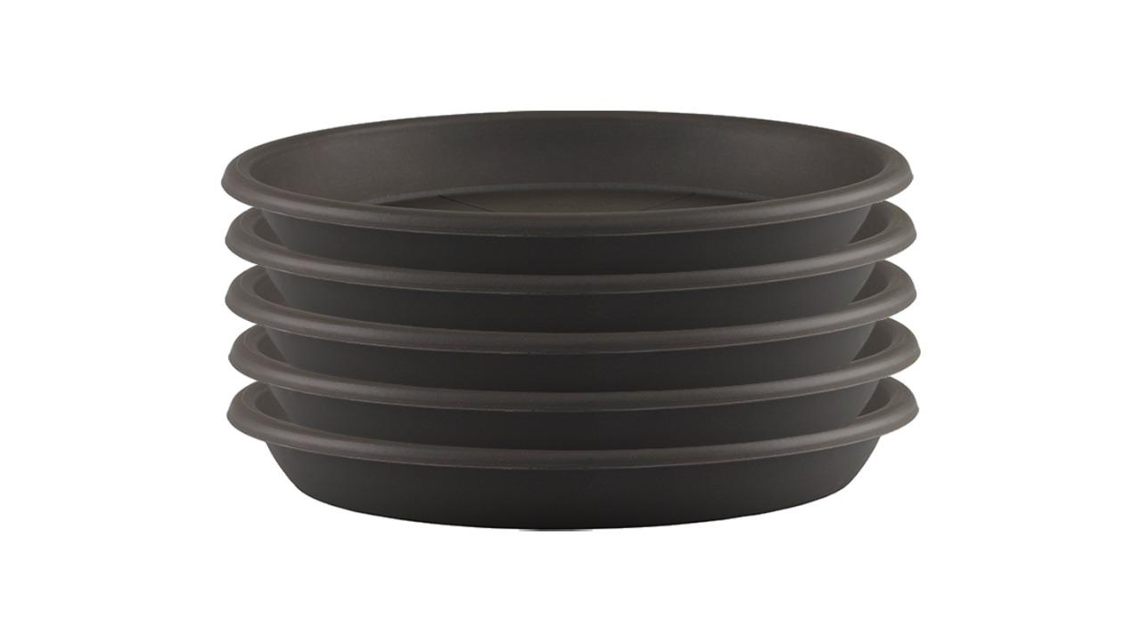 Artevasi 26 x 3.3cm 5 Piece Round Plastic Saucer for Pot - Anthracite ...