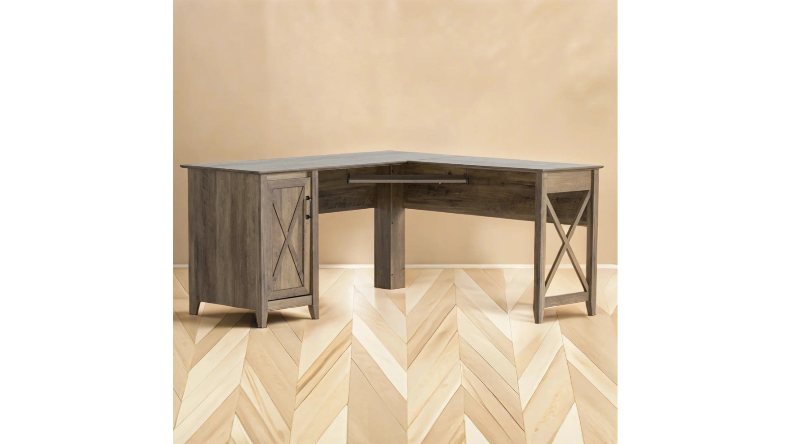 Maestro Furniture Rustic Oak Axel L-shaped Executive Computer Working ...