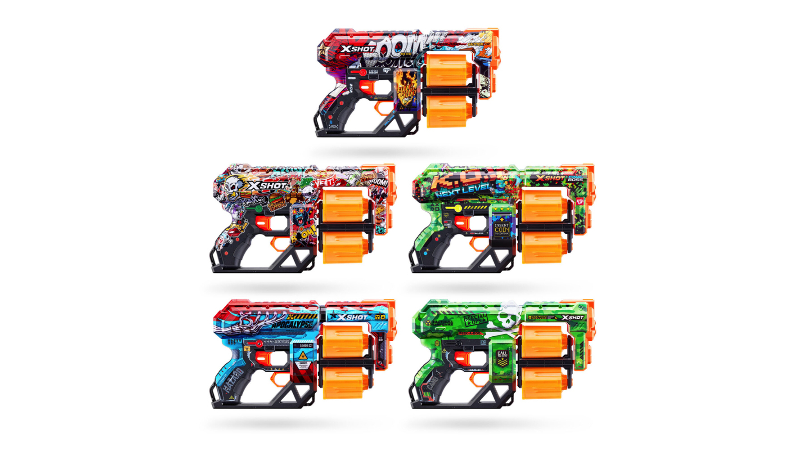 Zuru Asstorted X-Shot Skins Dread Poppy Playtime Blaster Toy Gun with ...