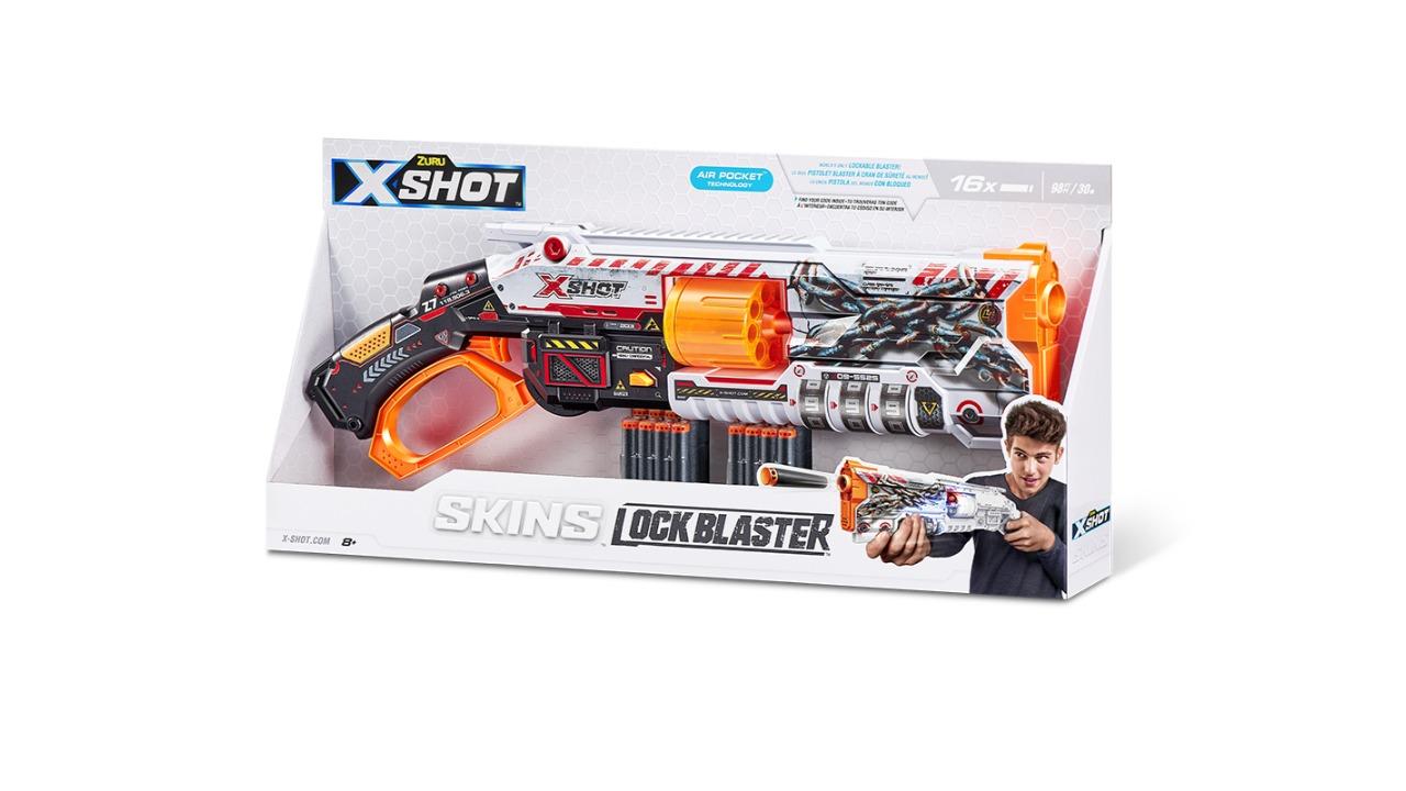 Zuru X-Shot Skin Lock Blaster Gun Kids Outdoor Fun Play Game Toy ...