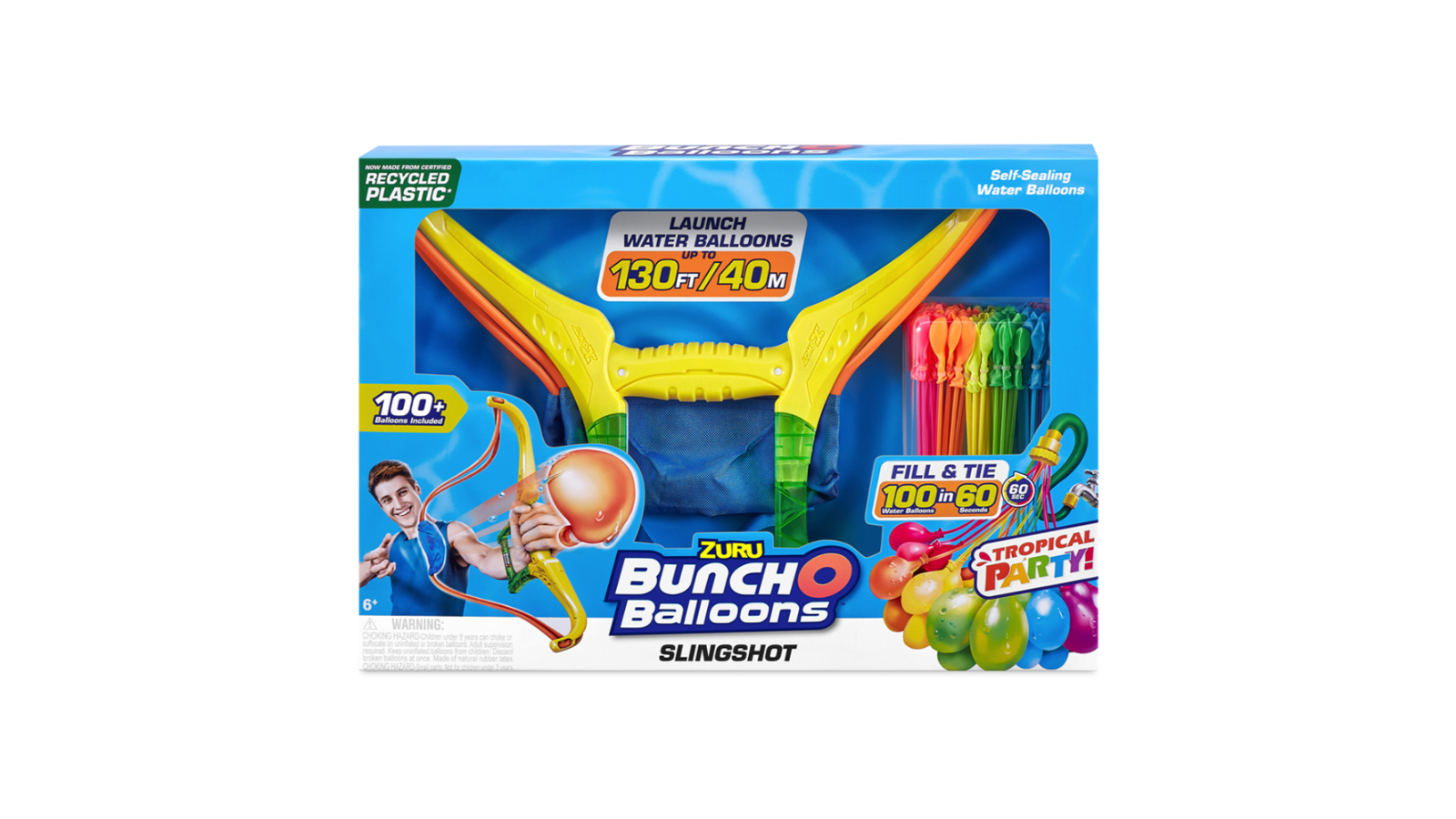 Zuru Pack of 3 Bunch O Balloon Tropical Party with Slingshot Kids Fun ...