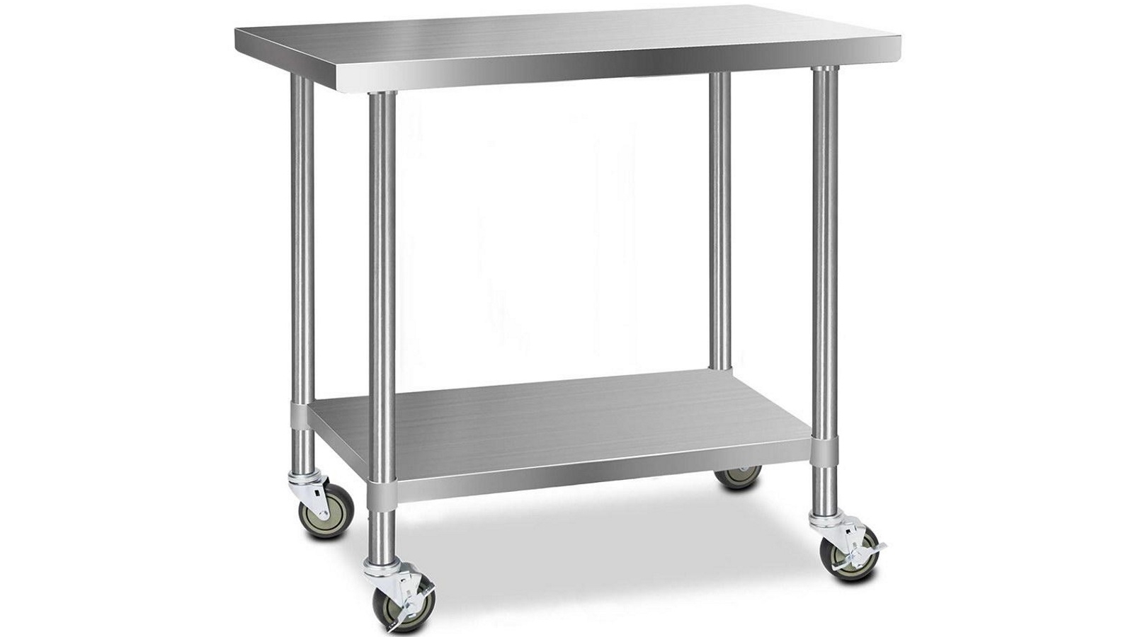 Cefito 304 Stainless Steel Work Bench Table with Wheels 121.9cmx61cm ...