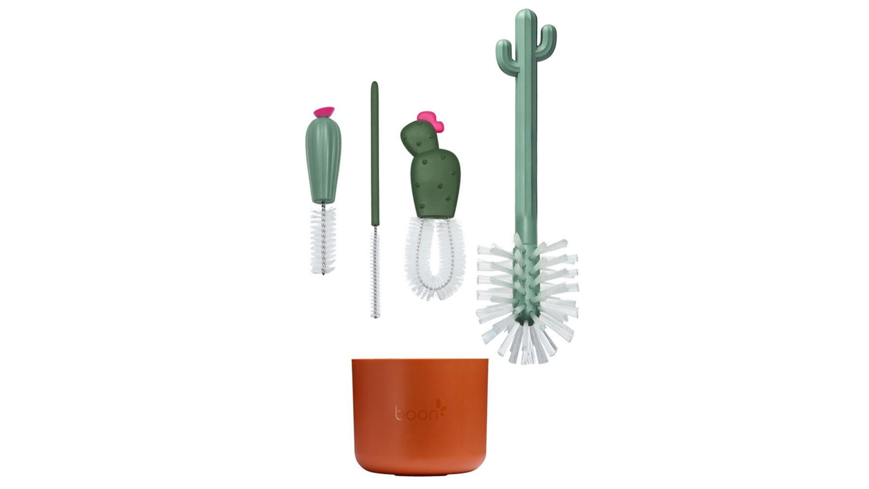 Boon Cacti 4-Piece Bottle Brush Set - Brown | Harvey Norman