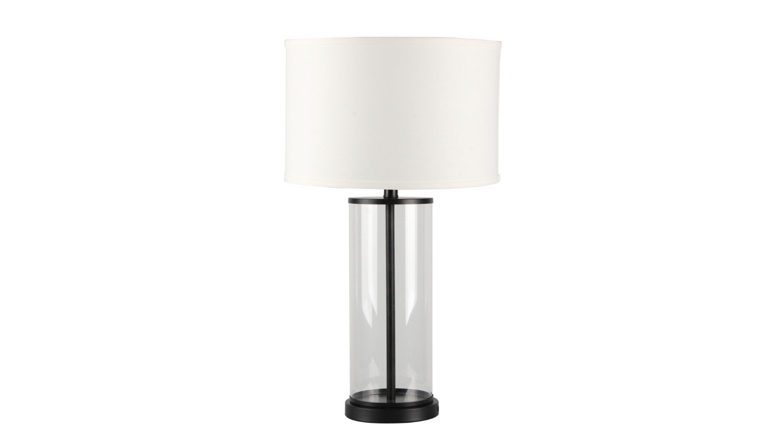 Cafe Lighting & Living Left Bank Table Lamp - Black with White Shade ...