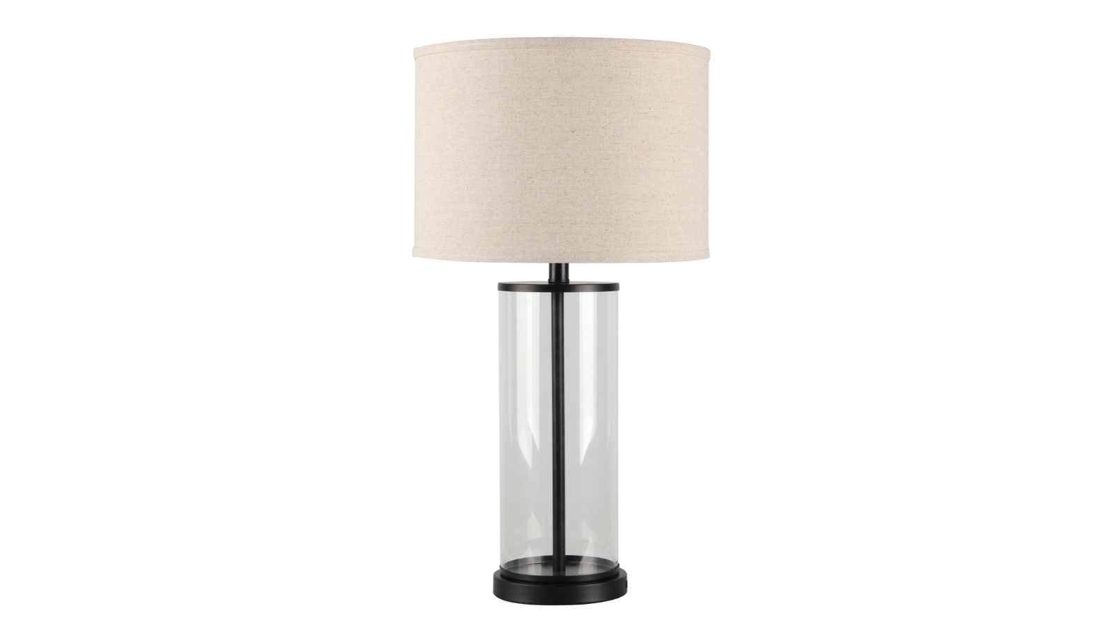 Cafe Lighting & Living Left Bank Table Lamp - Black with Natural Shade ...