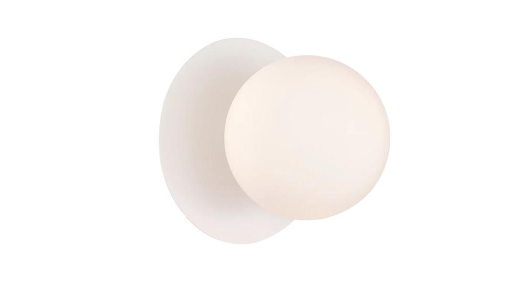 Balle Wall Light Interior Surface Mount Round Opal Diffuser with Round ...