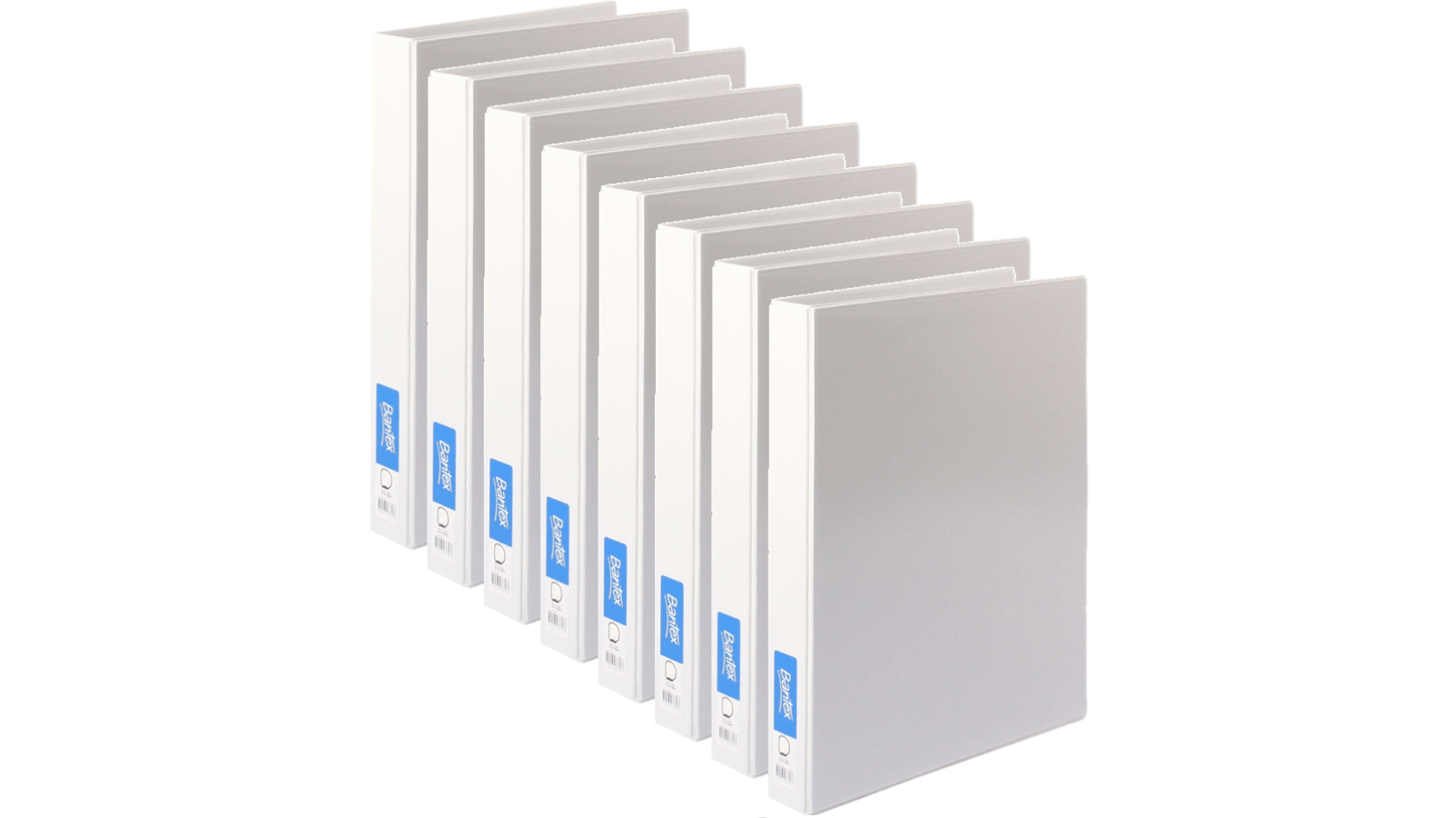 Bantex Pack of 8 White Insert Ring Binder Folder | Harvey Norman