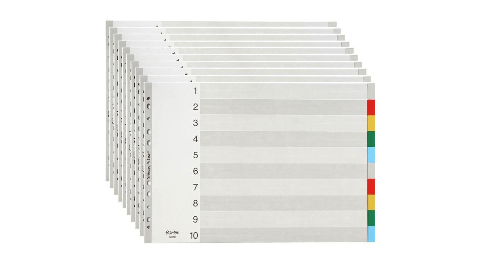 Bantex 1-10 Tab Landscape A3 Coloured PP Index Divider - Pack of 10 ...
