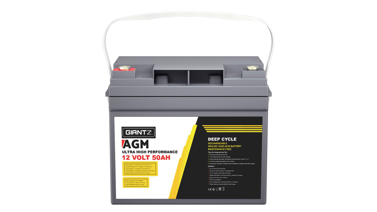 Giantz Sealed Power Solar 4WD 12V 50Ah AGM Camping Marine Deep Cycle Battery | Harvey Norman