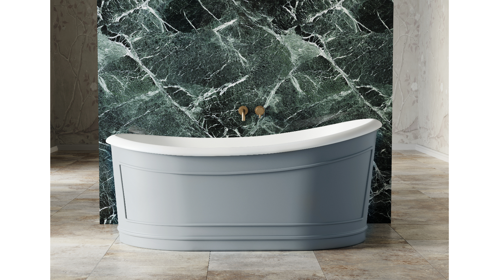BelBagno Ritz 1676mm Freestanding Bath - Grey | Harvey Norman