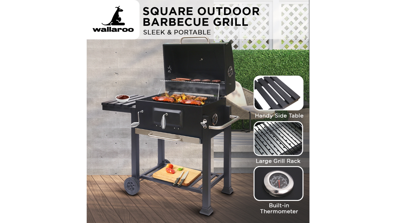 Wallaroo Square Outdoor Barbecue Grill | Harvey Norman