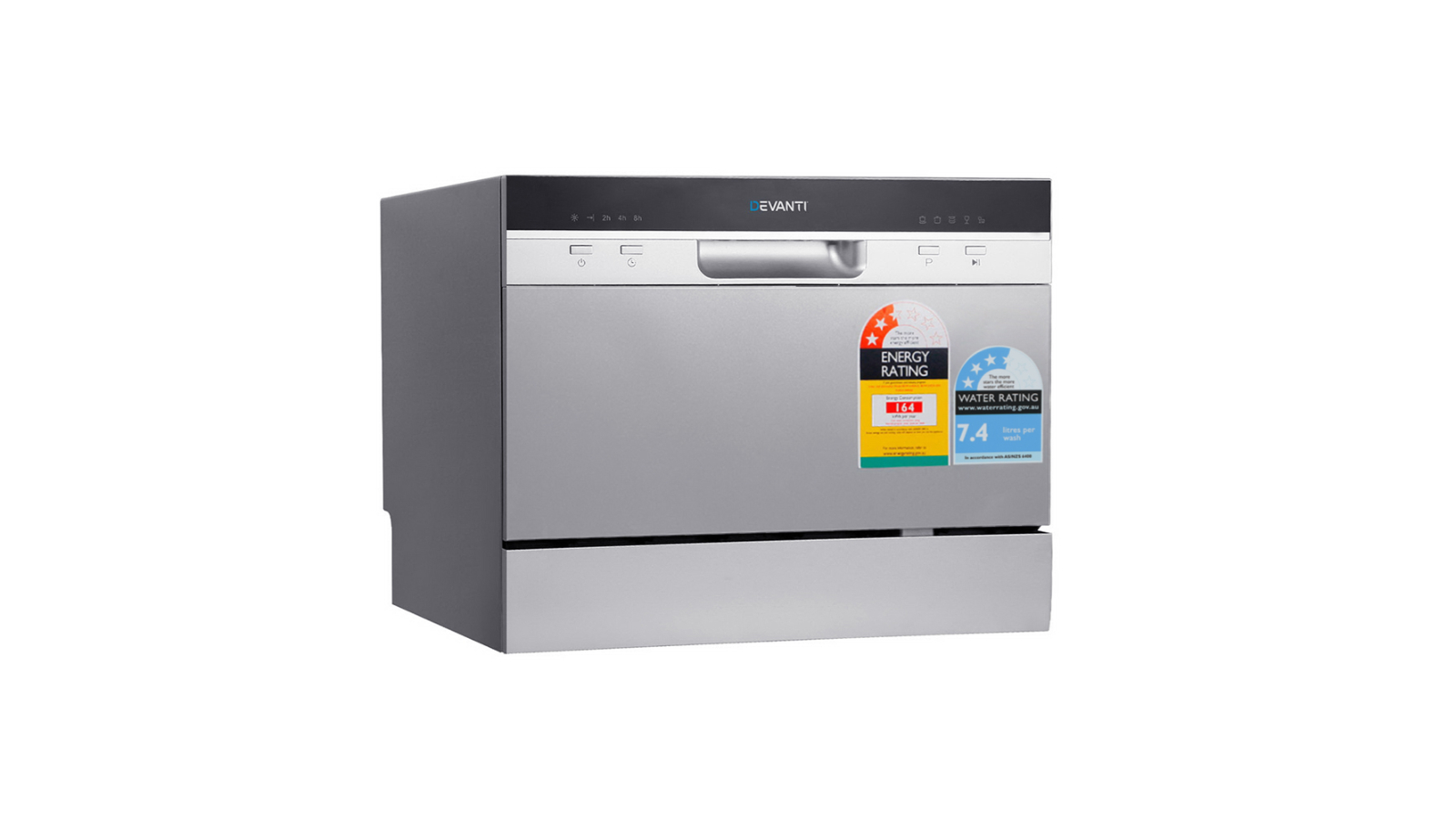 Devanti 6 Place Benchtop Settings Dishwasher - Silver | Harvey Norman