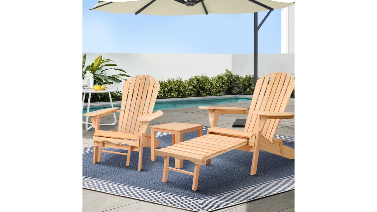 Gardeon 3 Piece Outdoor Chair and Table Set | Harvey Norman