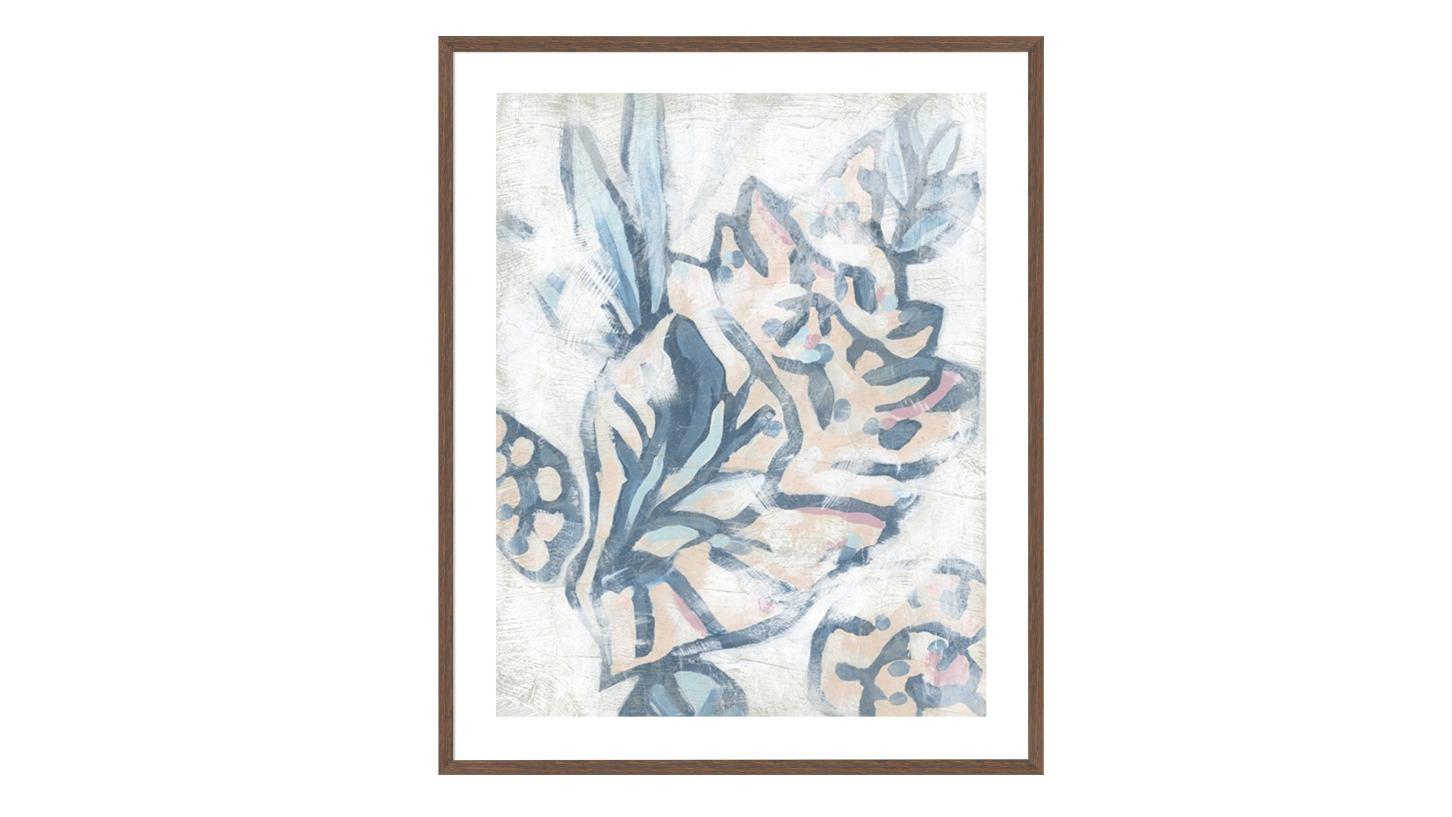 La Grolla Beach Shell Fresco II Walnut Frame Wall Art - 94 x 69cm ...