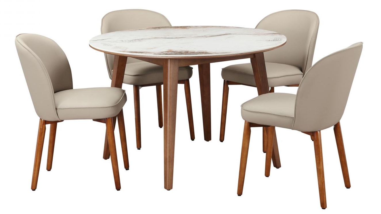Elora 5-Piece Dining Setting with PU Chairs | Harvey Norman