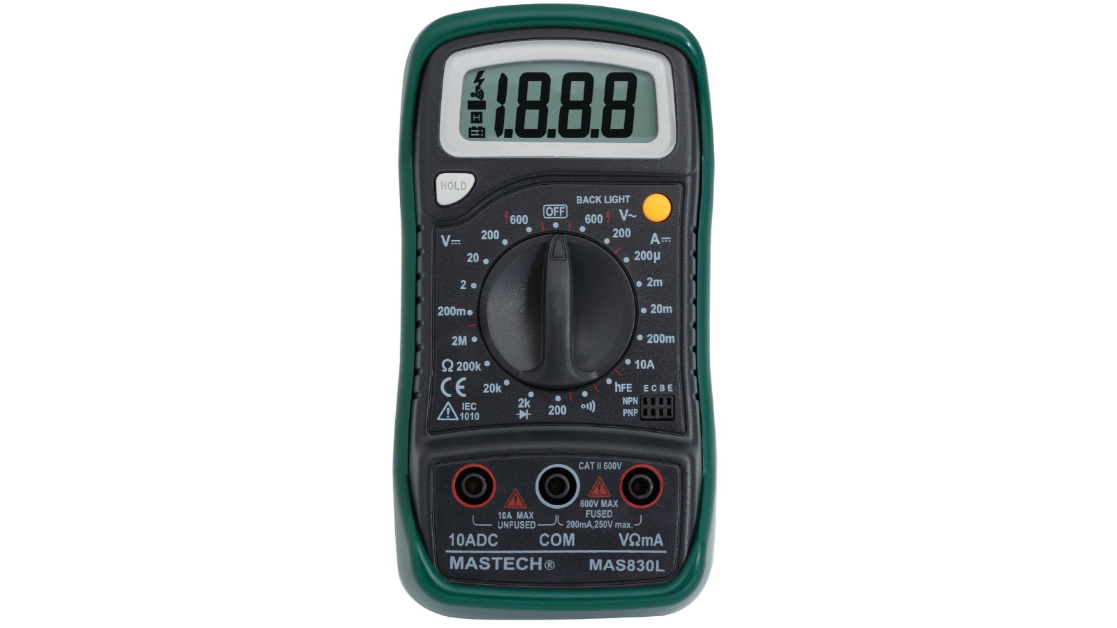 TODO Cat Ii Handheld Digital Multimeter and Test Probes Large Backlit ...