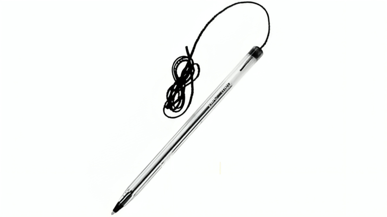 Bic 10247 Black String Cristal Corded Ballpoint Pen - Pack of 12 ...
