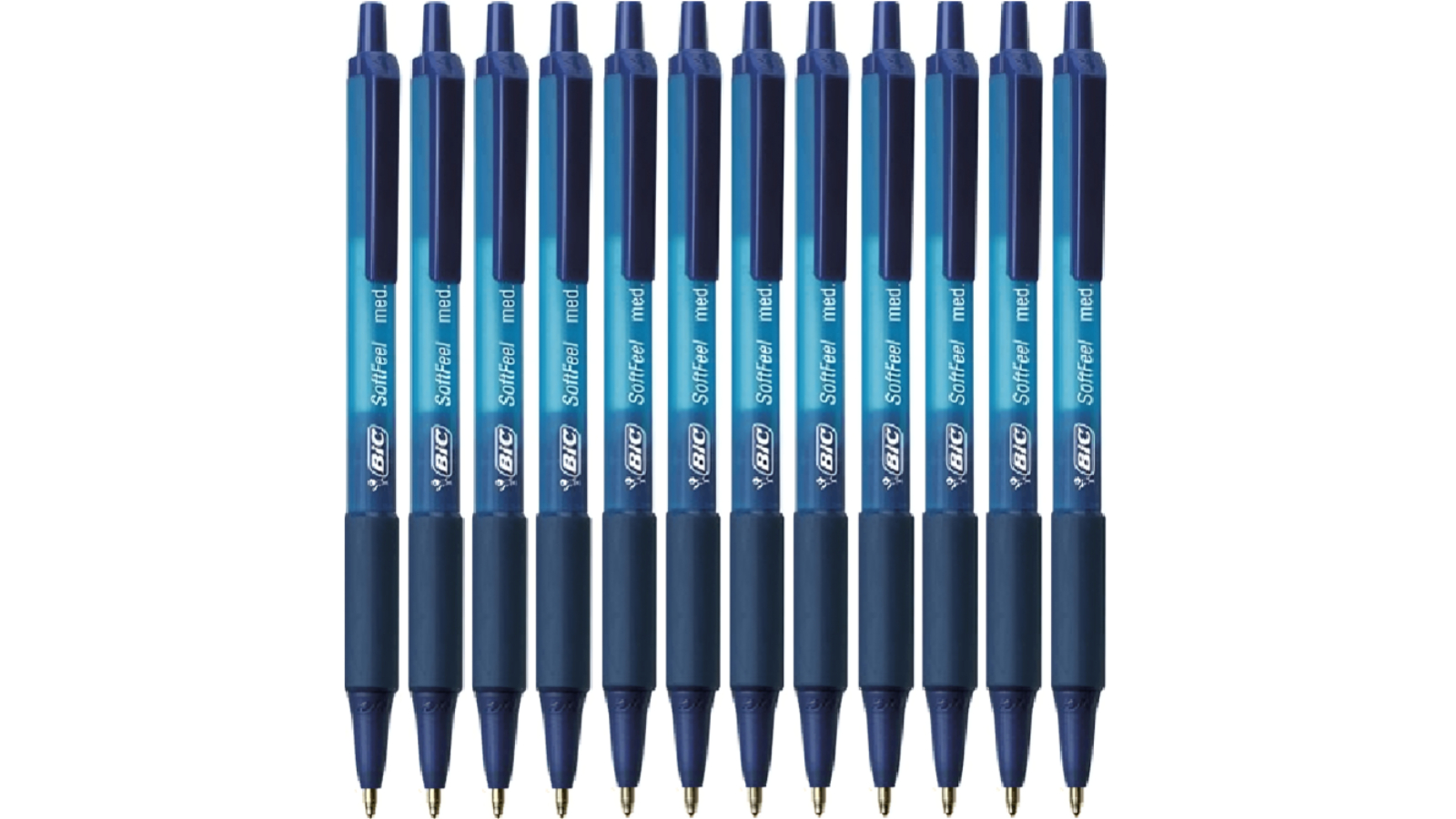 Bic Box of 12 Medium Softfeel Retractable Ballpoint Pen - Blue | Harvey ...