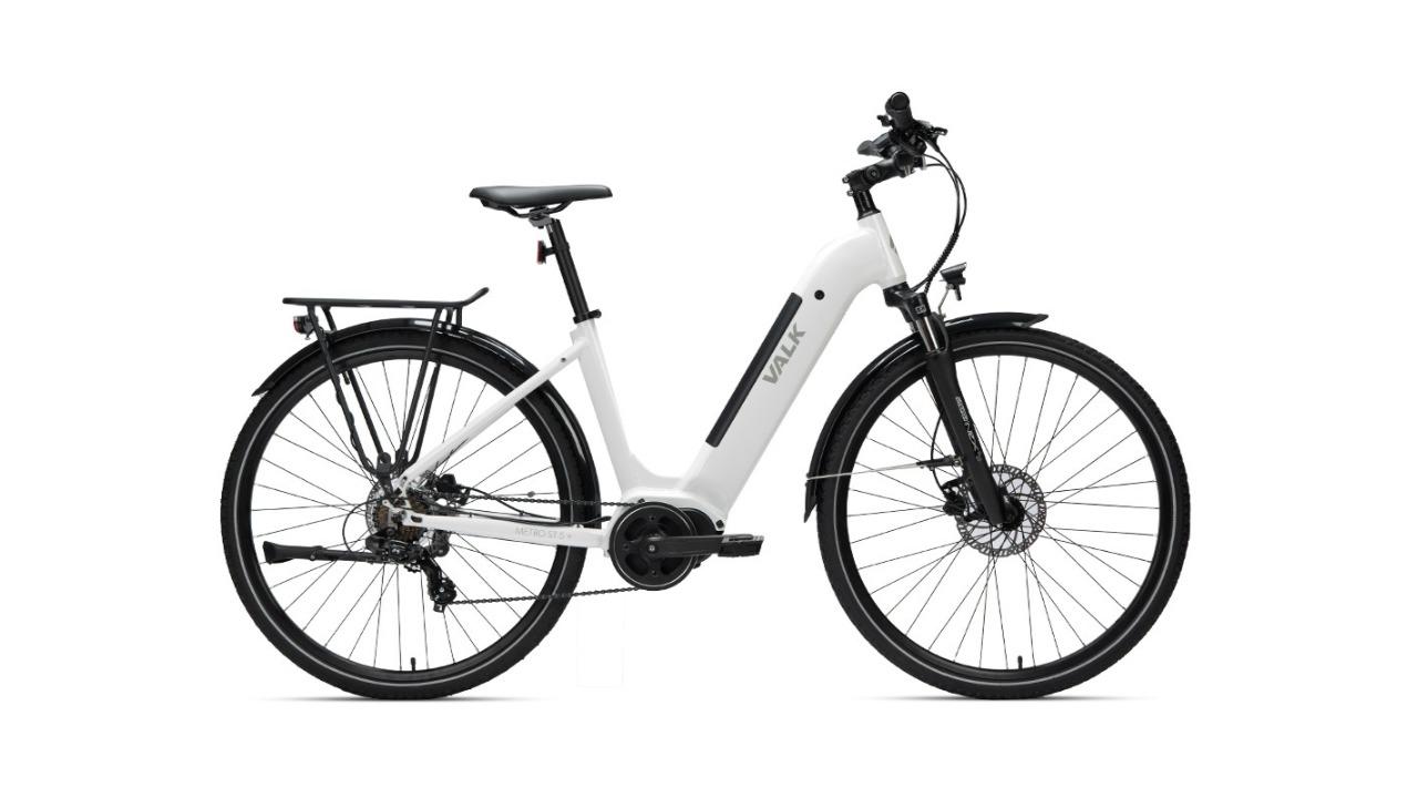 Valk Large Metro ST5 Mid Drive Step Through Electric Hybrid Bike White