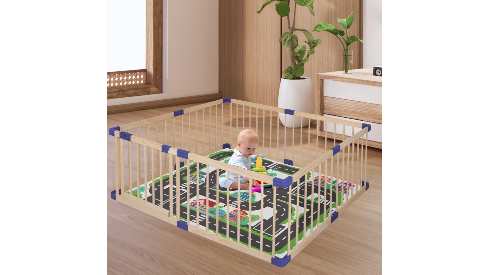 BoPeep Kids Wooden Playpen - Large | Harvey Norman