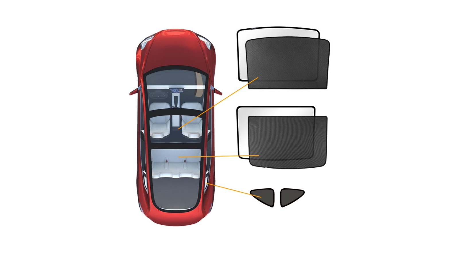 X-CAR Tesla Model Y Glass Roof Sunroof Mesh Top Window Sun Shade ...